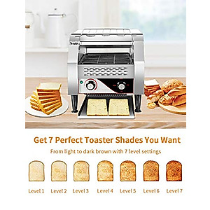Commercial Conveyor Toaster 300PCS Per Hour Toasting Bread Bagels 110V Electric Countertop Belt Machine for Restaurant Home Bread Bagel Breakfast Food
