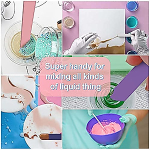 HTVRONT Stir Sticks for Epoxy Resin, 20PCS PVC Mixing Sticks, 4 Colors Reusable Plastic Stirring Sticks for Mixing Resin, Epoxy, Liquid, Paint, Molds, DIY Crafts
