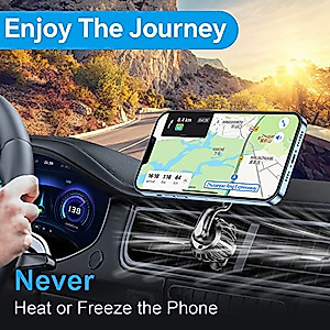 Kaistyle Magnetic Phone Mount, [Upgraded Clip] Unobstructed Car Vent Phone Mount [360° Rotate Arm] Cell Phone Holder for Car, Phone Car Holder Compatible with 4-6.7 inch Smartphone and Tablets