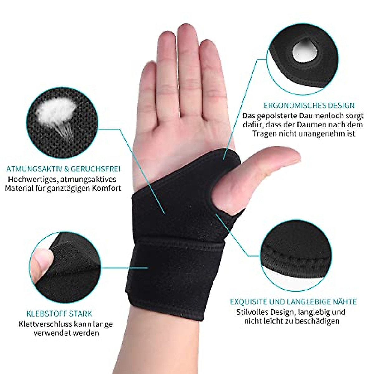 Wrist Brace for Carpal Tunnel, Breathable and Adjustable Wrist Support Brace for Arthritis and Tendinitis, Wrist Compression Wrap for Pain Relief, One Size Fits Left or Right Hand – Single