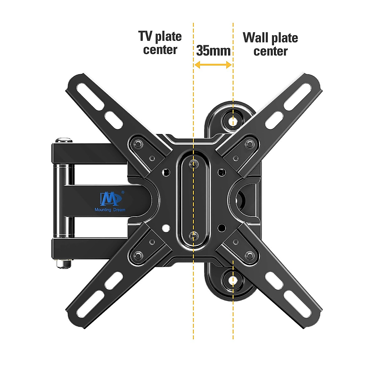 Mounting Dream UL Listed TV Mount Swivel and Tilt for Most 13-42 Inch TVs, Full Motion TV Wall Mount Bracket with Articulating Arm, Max VESA 200x200mm, Loading 50 lbs, MD2465