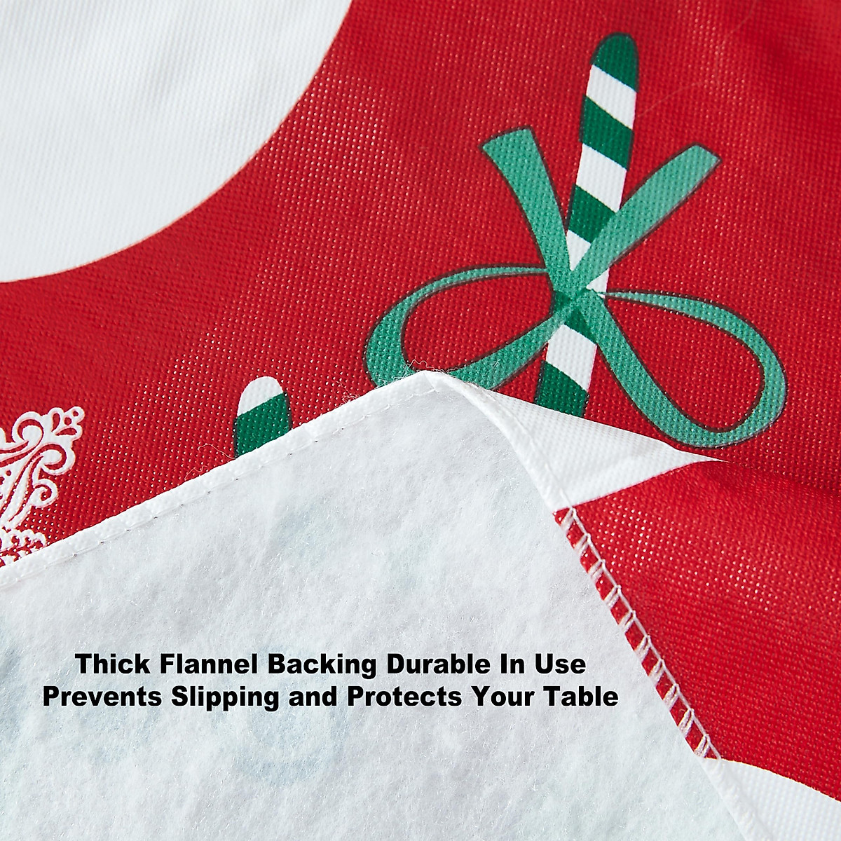 Newbridge Red Swirling Snowman Christmas Vinyl Tablecloth with Flannel Backing, Candy Cane and Snowflakes Xmas Easy Care Vinyl Winter Holiday Tablecloth, 60” x 102” Oblong/Rectangle