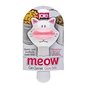 Joie Meow Cat-Themed Safety Lid Can Opener, Leaves No Sharp Edges, White (12498), One Size