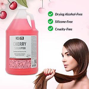 MODA - Moisturizing Shampoo for All Hair Types, Cherry, 128 Oz, Professional - Deeply Cleanses and Conditions, Strengthens, Restores and Shine your Hair