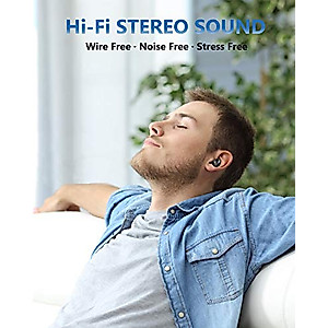 WELUV Wireless Earbuds in-Ear Bluetooth 5.0 Stereo Sound HiFi Touch Control TWS Earphones with Charging case Noise Cancellation Deep Bass Headphones Waterproof for Sport Workout Office Gym