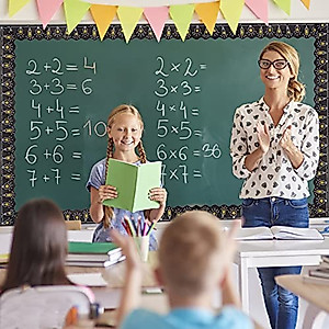 99 Feet Bulletin Board Border, 3 Rolls Light Bulbs Scalloped Borders Trim Card Stock Lightbulbs Classroom Bulletin Board Border Trim for Back to School Chalkboard Whiteboard Decorations