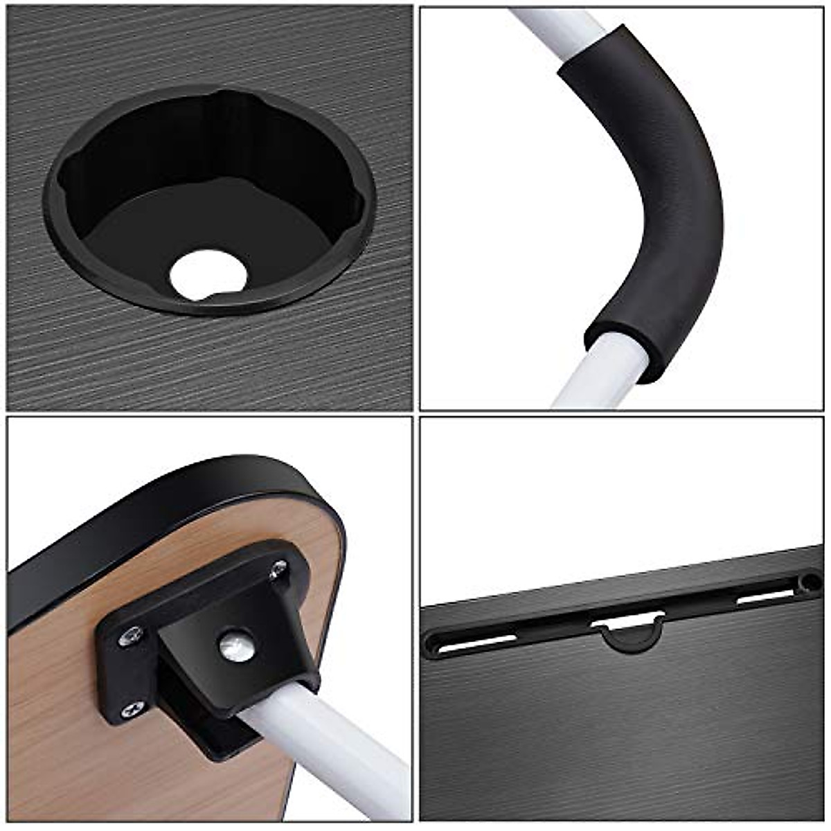 Hossejoy Foldable Laptop Table, Breakfast Serving Bed Tray, Lap Desk with Foldable Leg & Tablet Phone Groove & Cup Slot for Reading Writing Eating on Bed Couch Sofa Floor (Black)