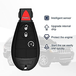 Key Fob Replacement Keyless Entry Remote Fits for Dodge Ram 1500 2500 3500 Truck Pickup 2009-2012, Dodge Magnum, Charger, Journey, Challenger, Grand Caravan, JEE p Grand Cherokee, Commander