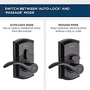 Smartcode Electronic Commercial Deadbolt - Matte Black, Keyless Entry + Keypad with Lever