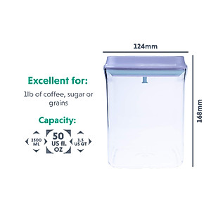 iChewie - BopTop (1pc - 1500ml) Airtight Food Storage Container – Mechanical Silicone Seal Canister - BPA-Free - 1.5Qt
