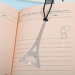 BYBYCD London Eiffel Tower Statue of Liberty Mark Page Metal Bookmark Stationery School Office Supply(Eiffel Tower)