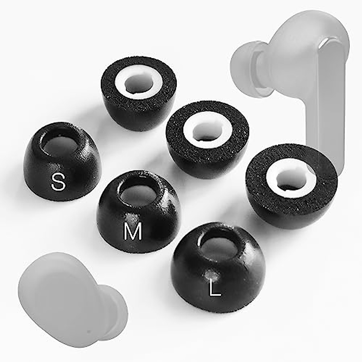 Memory Foam Eartips Replacement for JBL Live Pro TWS 2 & JBL Vibe Buds & JBL Tune Buds Earphone Earpad by TENNMAK