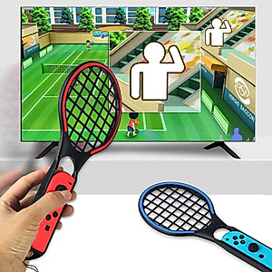 Switch Tennis Racket for Mario Tennis Aces, Twin Pack Nintendo Switch Joy-Con Controller for Tennis World Tour Game Accessories, Realistic Experience as Gifts for Kids and Adults