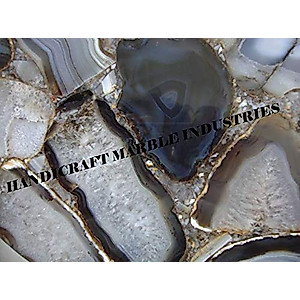 Latest Modern Furniture Agate Stone Table Top, Dark Agate Table Top, Grey Agate Table 36" x 36" Inch, Agate Stone, Agnidus Agate, How To Pronounce Agate