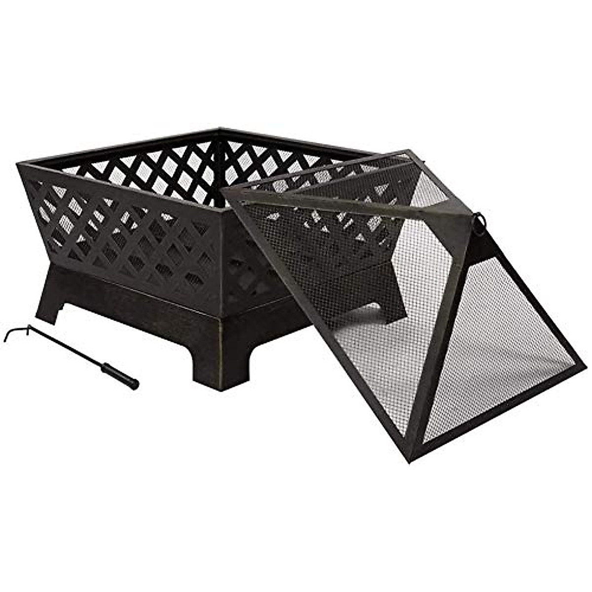 LEAYAN Garden Fire Pit Portable Grill Barbecue Rack Outdoor Fire Pit, Outdoor Mesh Brazier Garden Patio Heater,Wood Burning Fire Pit for Camping Picnic Bonfire Backyard for Camping Backyard