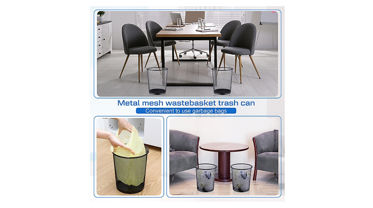 Hushee 12 Pcs Small Metal Trash Cans for Office & Home Use