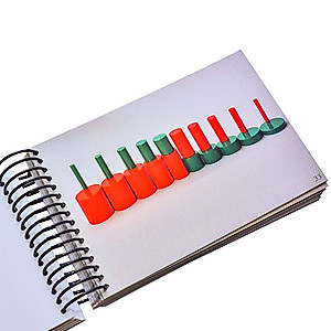 Kghios Montessori Sensorial Visual Sense Toys Book Materials for Toddlers,Knobless Cylinders,Cylinder Block Sensorial Cards,Baby Early Educational Tools Preschool Learning Toys