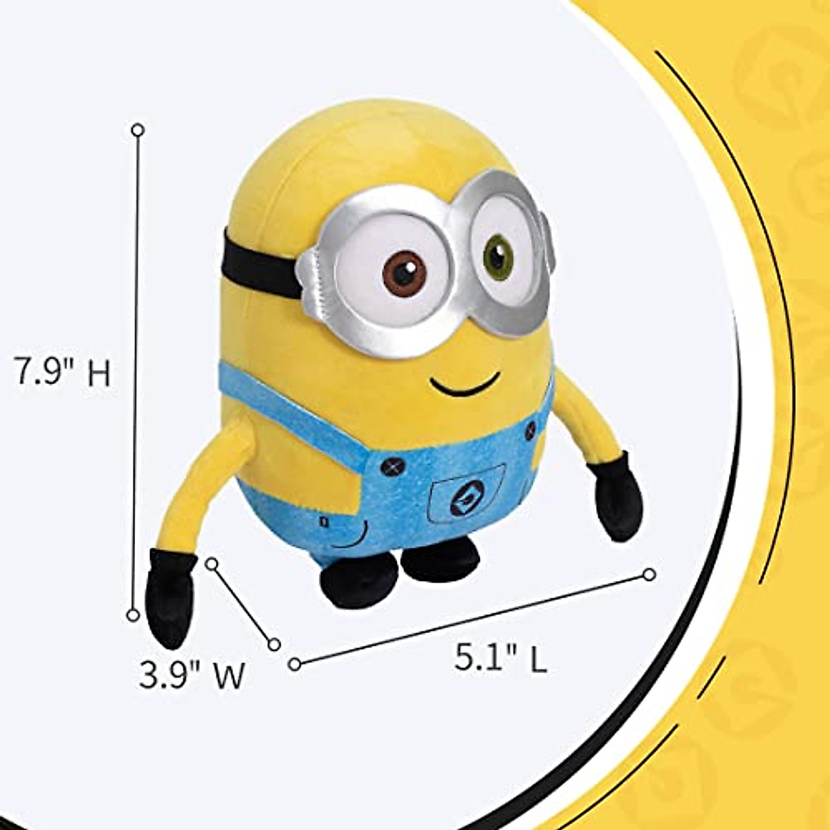 MINISO 7.9" Minions Stuffed Animals Plush Toys (Bob), Cute Sleeping Bedding Stuffed Animals Kawaii Plushies Pillow for Kids Toddler Toys Boys Girls Valentine's Day