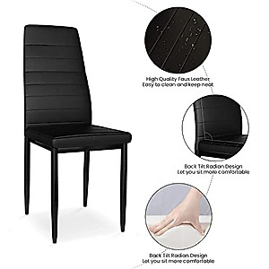 DKLGG 5 Piece Dining Room Table Set, Modern Kitchen Table Set for 4, Faux Marble Dinner Table with 4 Dining Chairs, Dining Table Sets for 4 Home Furniture for Small Spaces, Dining Room