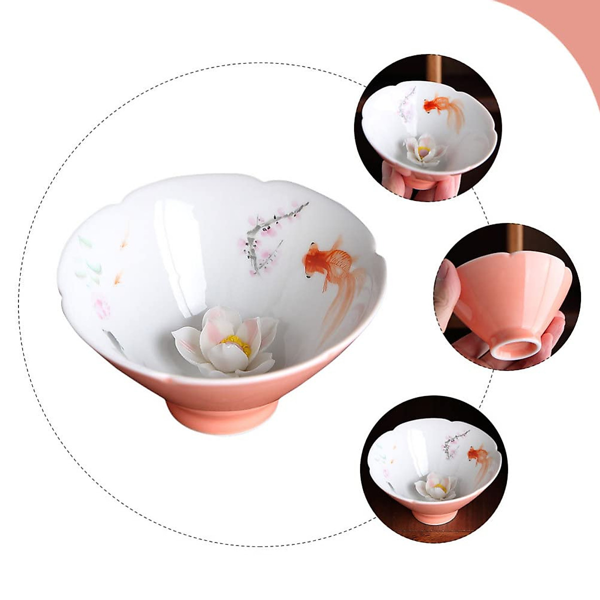 Hemoton Ramekins Cereal Bowl Bowls Japanese Tea Set Colorful Painting Tea Cup Household Teaware Ceramic Tea Cup Chinese Tea Tasting Cup Chinese Tea Set Soup Soup Bowls Bowl Mini Tea Cup