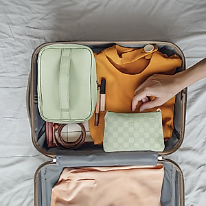 Hedume Set of 4 Makeup Bags, Waterproof Cosmetic Bag Set, Leather Portable Travel Cosmetic Bag, Multifunction Organizer Storage Bag for Makeup, Brushes, Toiletries and Accessories