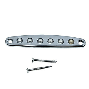 KAISH Guitar Bridge String Thru Body Ferrule Plate Guitar String Ferrules String Bushing Plate for Electric Guitar Chrome