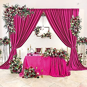 10x10 Fuchsia Backdrop Curtain for Parties Birthday Party Wrinkle Free Hot Pink Photo Curtains Backdrop Drapes Fabric Decoration for Wedding 5ft x 10ft,2 Panels