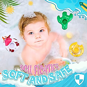 60 Pcs Pool Drink Floats Inflatable Drink Holder Drink Floaties Floating Cup Holders for Summer Swimming Pool Party Favors Bath Toys, 30 Styles