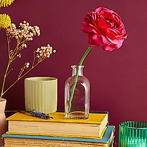 Juvale 12 Pack Clear Glass Bottles with Cork Lids, Tiny 6 oz Vintage Style Potion Vases for Flowers, DIY Crafts, Party Favors, Home Decor