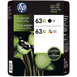 HP 63XL Black and Color Combo Ink Cartridges, 2 pk