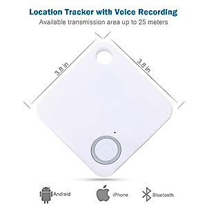 Key Finder with App Bluetooth Tracker Smart, Up to 80 ft Range GPS Tracking Locator, Anti-Lost Tracker APP Control Compatible iOS Android for Keys, Pets, Phone, Wallet, Luggages and More