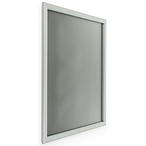 Displays2go Snap Poster Frame for 22"x28" Posters or Advertisements, Lockable, Lens Included, Silver Aluminum