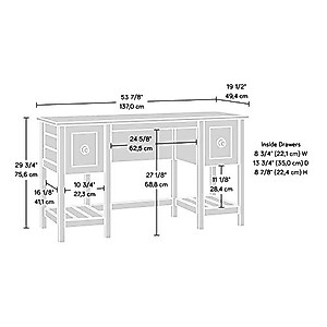 Sauder Granite Trace Desk, L: 53.94" x W: 19.45" x H: 29.76", Rustic Cedar Finish