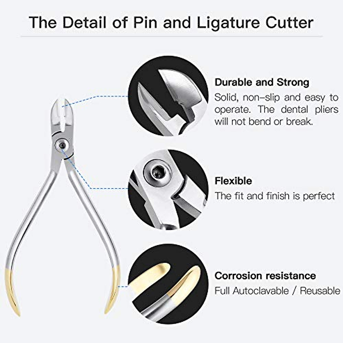 Dental Ligature Cutter Plier, Orthodontic Light Wire Cutting Pliers Instruments with Tip, Wire Cutter Dental Instrument Tool for Dentists