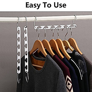 CBTONE 6 Pack Closet Space Saving Hangers, Multi-Purpose Metal Magic Hangers Cascading Hanger Updated Hook Design Metal Hangers for Organizing Wardrobe Clothing Hanger