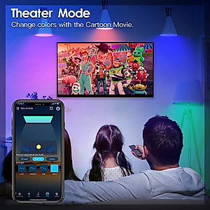 HaoDeng Smart Bulbs, Smart home lighting, WiFi Light Bulbs, Color Changing Light Bulb, Smart Light Bulb Works with Alexa, Google Home, A19 Alexa Light Bulb No Hub Required, 60W Equivalent 500LM, 3Pack