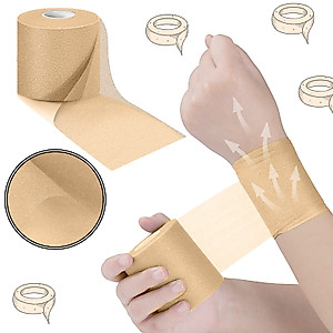 24 Pieces Foam Underwrap Tape Sports Pre-wrap Athletic Tape Foam Pre Wrap Athletic Tape for for Ankles Wrists Hands and Knees (Beige)