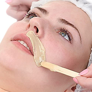 Yaomiao 250 Pieces Wax Strips and Sticks Kit Includes Waxing Strips Hair Removal Cloth Wax Strips and Wooden Smooth Wax Applicator Sticks for Women Men Body Skin Hair Removal (White)