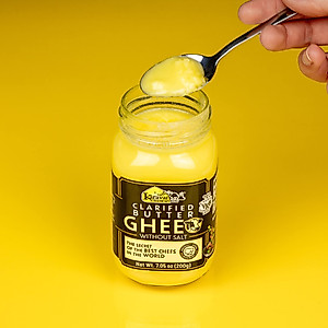 GHEE clarified butter. Natural Flavor - Kosher, Keto Friendly Diet, Gluten Free, Glass Jar x 7.05 oz, Tastes Amazing, Delicious 100% Natural- KARAVANSAY Natural Foods