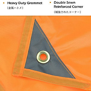 TRIWONDER Hammock Rain Fly Waterproof Tarp Camping Tent Footprint Ground Cloth Backpacking Tarp Camp Shelter Sunshade Mat for Outdoor Hiking Beach Picnic (Orange, S - 98 x 59in)