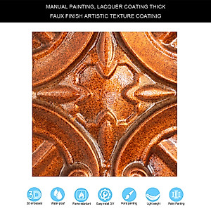 Ceiling Tin Tiles Decorative Drop Ceiling Tiles Distressed for Cafe Club Salon Hotel Store Bar 2'x2' PL07 Archaic Copper 10pcs