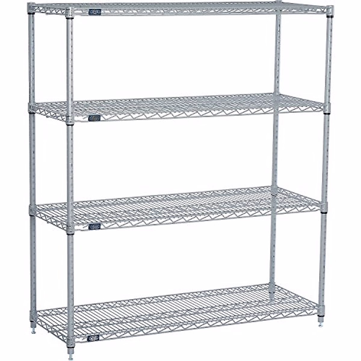 Nexel 24"" x 30"" x 86"", 4 Tier, NSF Listed Adjustable Wire Shelving, Unit Commercial Storage Rack, Silver Epoxy, Leveling feet (24308EP)