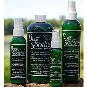 Bug Soother Spray Large Family Pack - Natural Insect, Gnat and Mosquito Repellent & Deterrent - Safe Bug Spray for Adults, Kids, Pets, & Environment - Made in USA