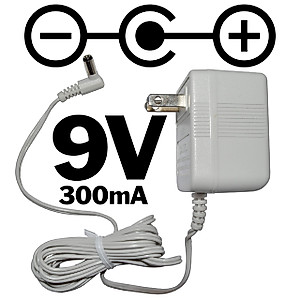 9 Volt DC, 300mA Power Adapter with 5.5mm Outer Diameter Barrel Jack, 2.1mm Inner Diameter (Center Positive) by EX ELECTRONIX EXPRESS