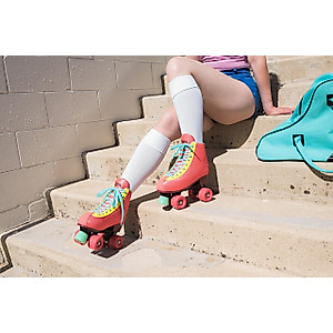 Lenexa Dottie Roller Skates - Indoor/Outdoor Roller Skates for Women - Roller Skates for Girls - Roller Skates for Kids (Ladies' 7, Yellow)