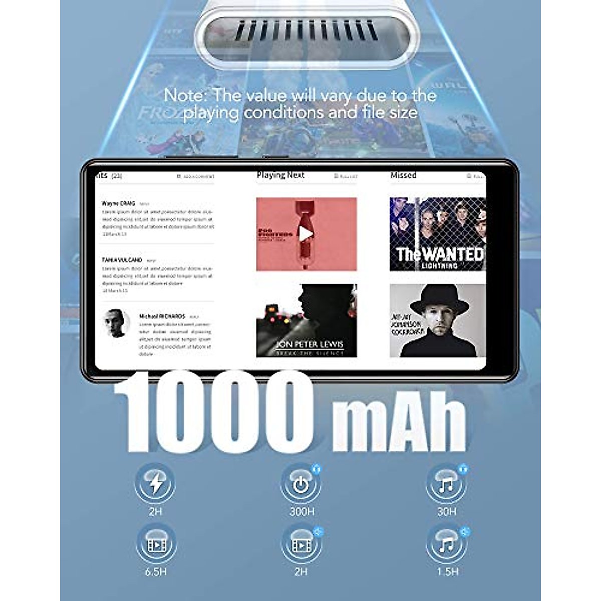 AGPTEK 40GB MP3 Player with Bluetooth and WiFi, 4" Full Touch Screen MP4 Player with Spotify, Android Online Music Player with Speaker, FM Radio, Expandable Up to 32GB