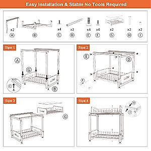 Under Sink Organizer,Cabinet Organizer and Storage,2 Tier Pull Out Under Bathroom Sink Organizers with Two Sliding Drawers,Adjustable height Metal Under Counter Organization for Kitchen and Bathroom