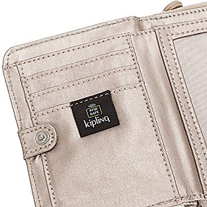 Kipling Women's Money Love, RFID Anti-Hacker Technology, Polyester Zip Closure Wallet, Metallic Glow, One Size