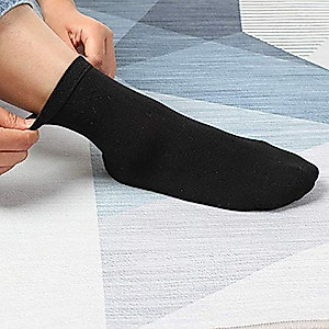 SERISIMPLE Women Thin Bamboo Socks Crew Lightweight Above Ankle Casual Dress Sock For Ladies Bootie Trouser 5 Pairs (Black, Medium)