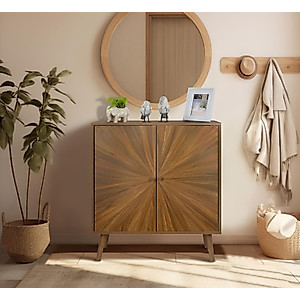 ZYBT Accent Sideboard Buffet Cabinet, Storage Cabinet with Crafted Door, Modern Dresser Cupboard, Mid Century Farmhouse Console Table Wood Bar Cabinet for Kitchen, Hallway, Living Room, Dining Room